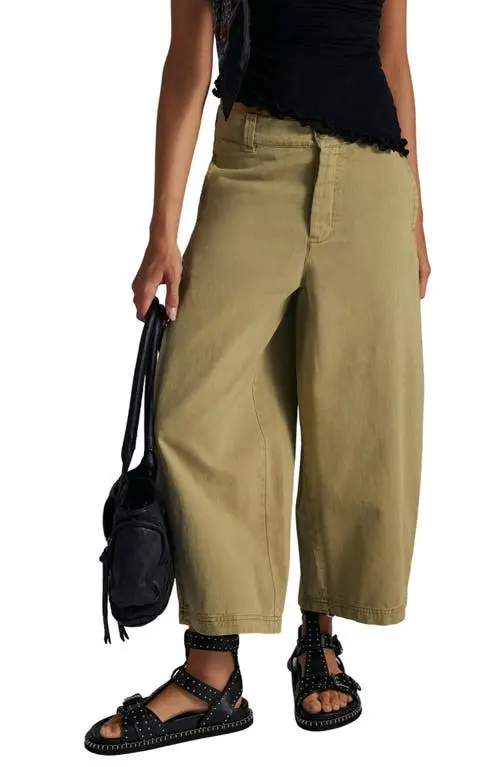 Free People Lay Down Ankle Wide Leg Chinos - Aloe