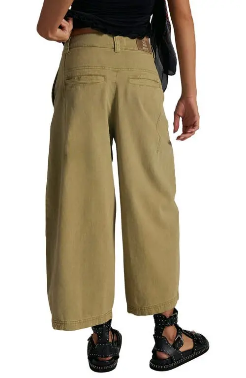 Free People Lay Down Ankle Wide Leg Chinos - Aloe