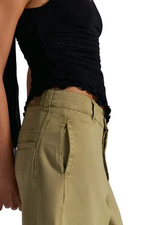 Free People Lay Down Ankle Wide Leg Chinos - Aloe