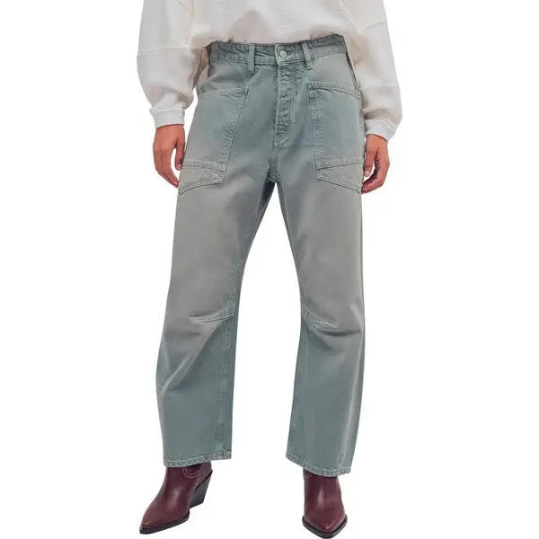 Free People Minimalist Moxie Barrel Jeans - Aloe