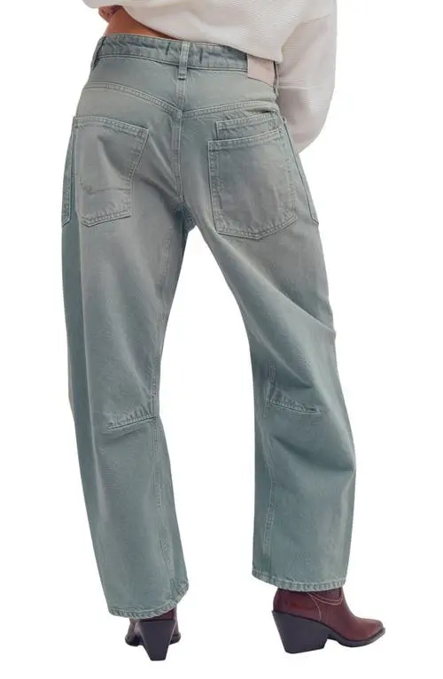 Free People We The Free Minimalist Moxie Barrel Jeans - Aloe