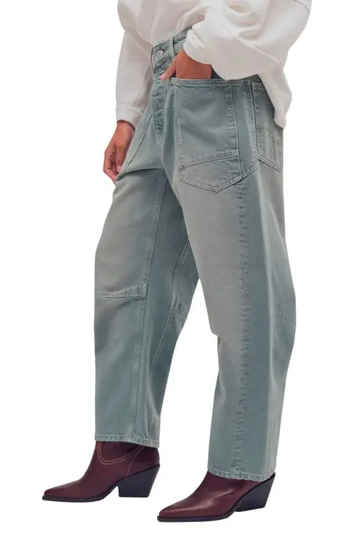 Free People We The Free Minimalist Moxie Barrel Jeans - Aloe