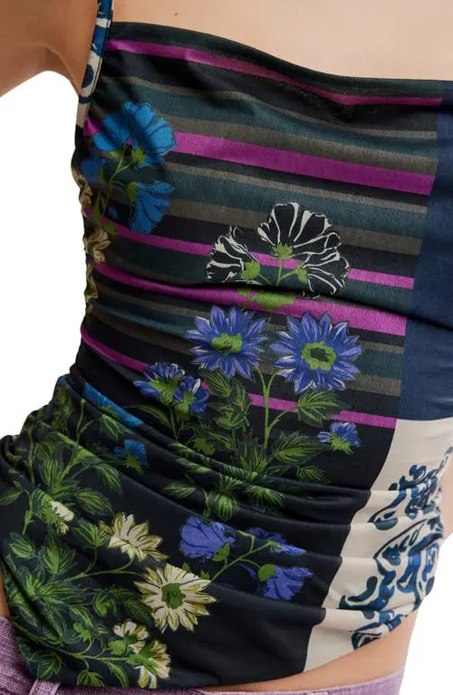 Free People Estella Asymmetrical Hem Tank Top - Midnight Combo