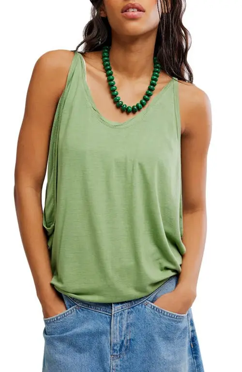 Free People Shoreside Drape Tank - Mistletoe