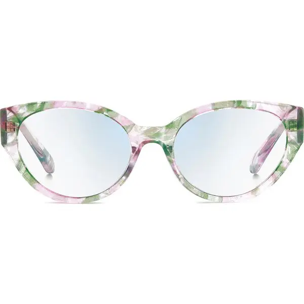 Kate Spade New York Round Geometric Acetate Eyeglasses - Crystal Pattern/blue As