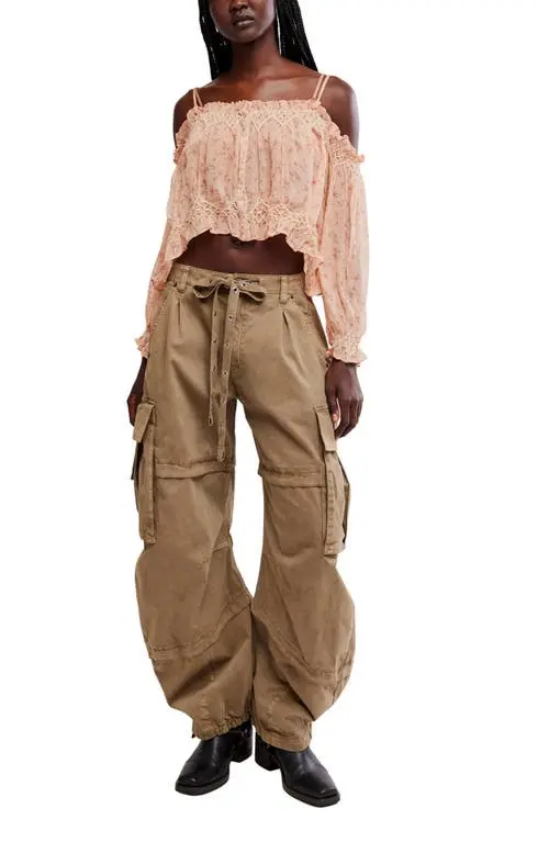 Free People Marlow Cold Shoulder Button-up Top