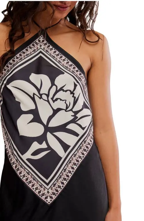 Free People Citrine Halterneck Midi Dress - Raven Combo