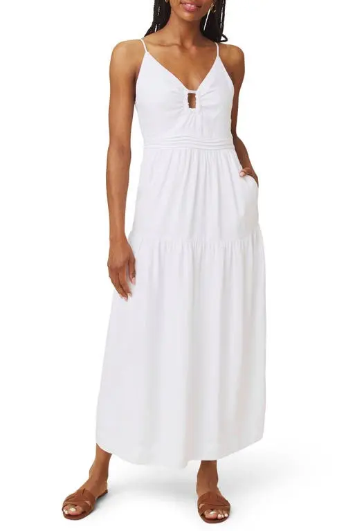 Splendid Darcy Sleeveless Tiered Maxi Dress - White