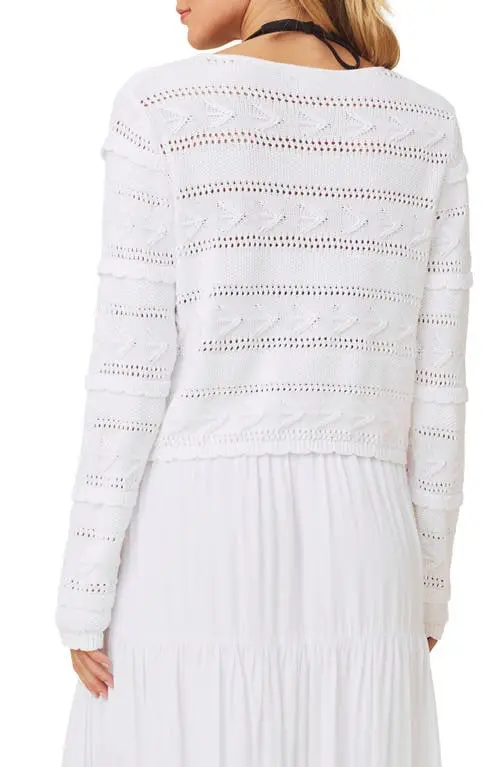 Splendid Giovanna Open Stitch Cardigan - White
