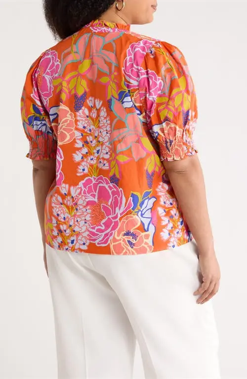 SUGARLIPS Reign Floral Cotton Puff Sleeve Top