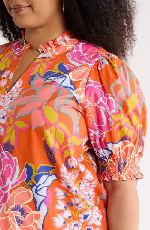 SUGARLIPS Reign Floral Cotton Puff Sleeve Top