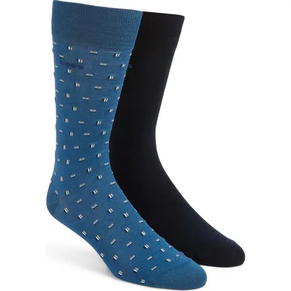 BOSS Assorted 2-pack Cotton Blend Dress Socks - Bright Blue