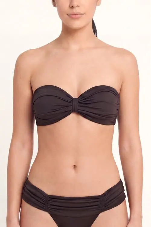 NUAJE NUAJE Ariel Padded Bikini Top With Halter Straps - Brown