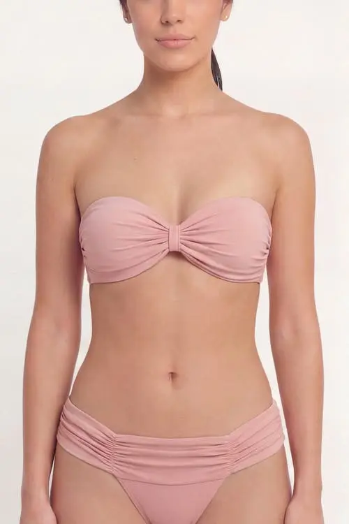 NUAJE NUAJE Ariel Padded Bikini Top With Halter Straps - Pink