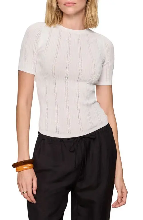 Sanctuary Pointelle Rib T-shirt - Chalk