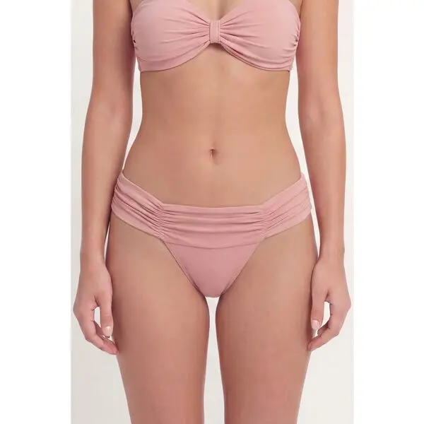 NUAJE NUAJE Ariel Ruched Bikini Bottom - Pink