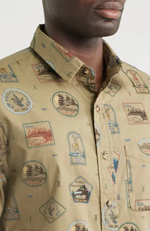 Pendleton Shoreline Short Sleeve Cotton Button-up Shirt