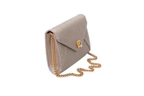 MICHELLE WILHITE Mini Frieda Clutch In Snake Shimmer Evening Fabric - Oro