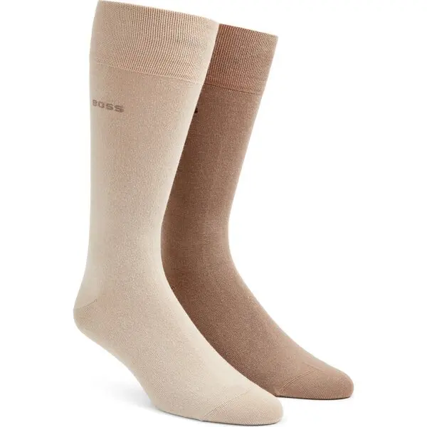 BOSS Assorted Pack Of Two Solid Dress Socks