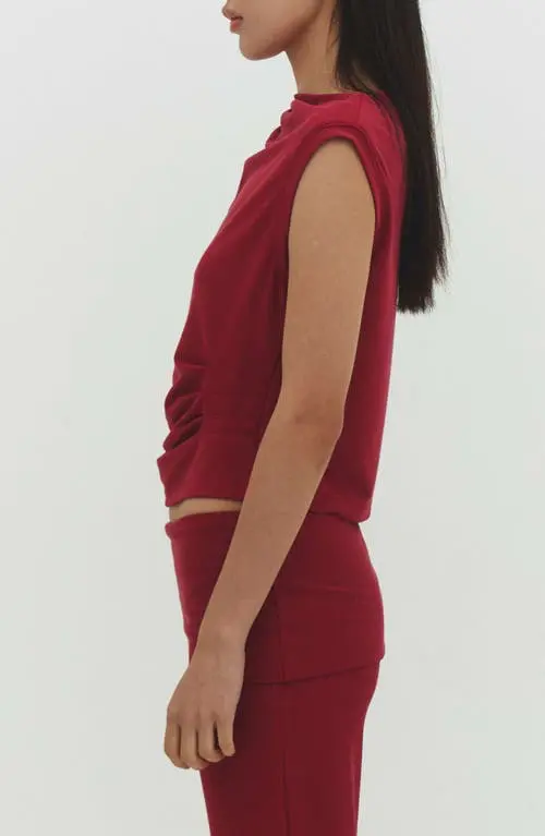 FIND ME NOW Asymmetrical Pleat Sleeveless Top