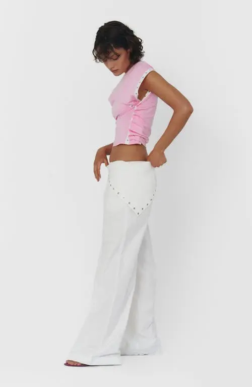 FIND ME NOW Snap Detail Convertible Cap Sleeve T-shirt - Bom Bom
