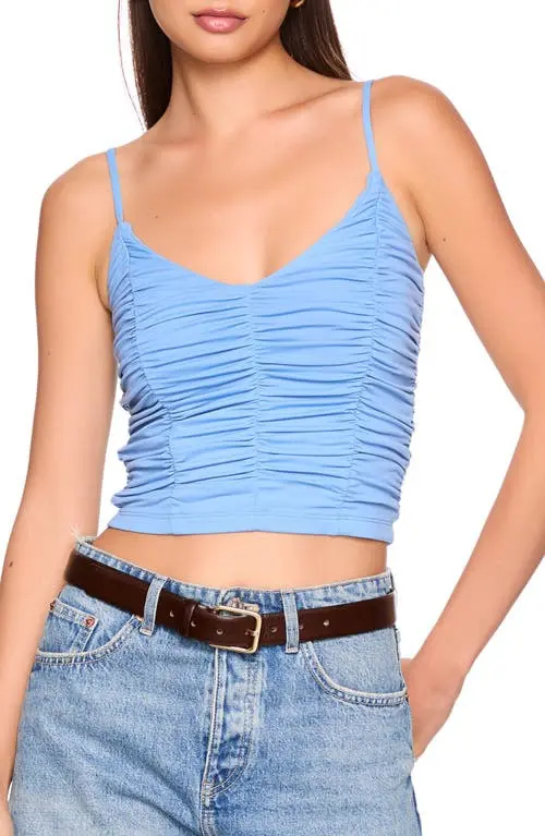 Susana Monaco Ruched V-neck Cropped Camisole - Sailor