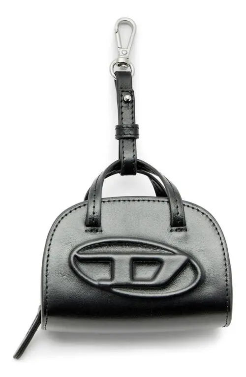 DIESEL® Mini 1dr Dome Leather Bag Charm - Black