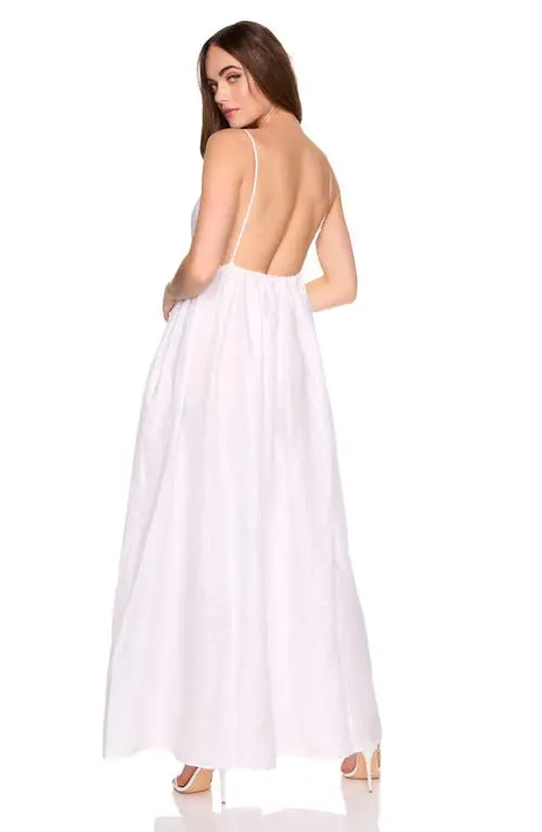 Susana Monaco Empire Waist Sleeveless Linen Maxi Dress