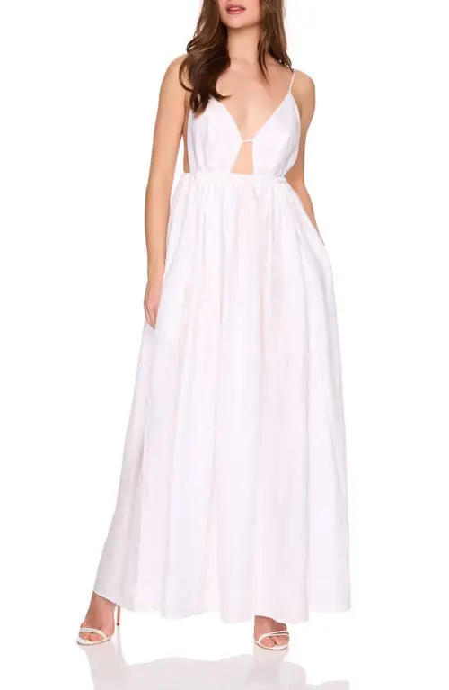 Susana Monaco Empire Waist Sleeveless Linen Maxi Dress