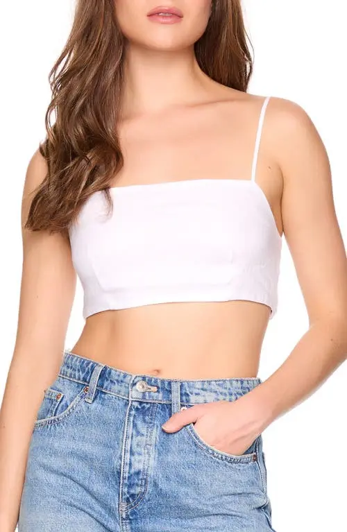 Susana Monaco Linen Tie Back Crop Camisole - Sugar