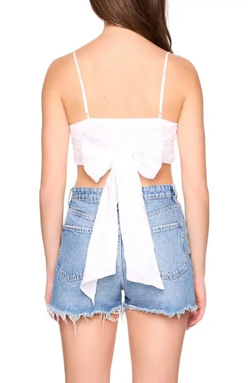Susana Monaco Linen Tie Back Crop Camisole - Sugar