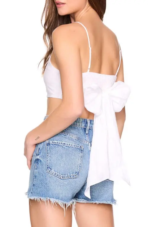 Susana Monaco Linen Tie Back Crop Camisole - Sugar