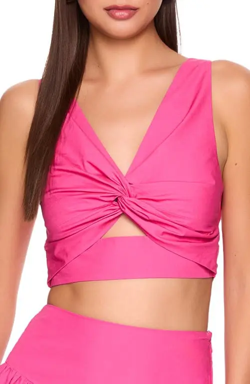 Susana Monaco Twist Front Back Tie Cotton Poplin Top - Boom