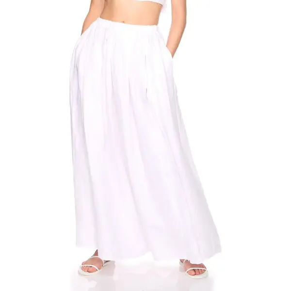 Susana Monaco Wrap Linen Maxi Skirt - Sugar