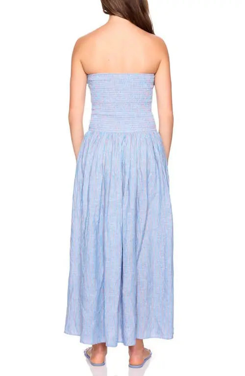 Susana Monaco Smocked Waist Strapless Maxi Dress - Sailor