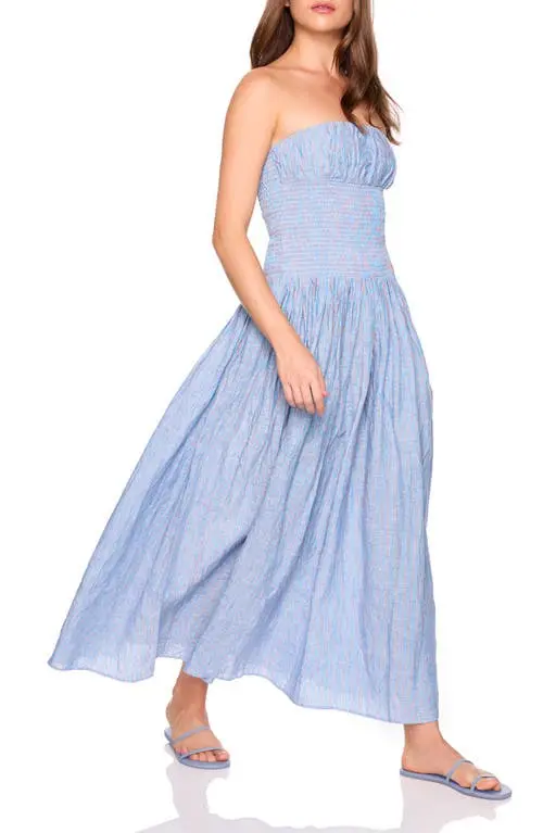Susana Monaco Smocked Waist Strapless Maxi Dress - Sailor