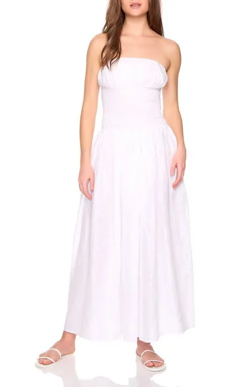 Susana Monaco Smocked Waist Strapless Maxi Dress - Sugar