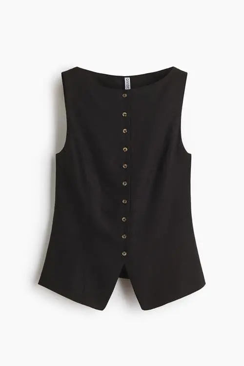 H&m Linen-blend Waistcoat