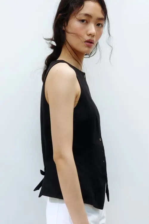 H&m Linen-blend Waistcoat