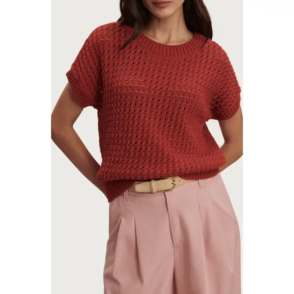 Varley Denny Pointelle Knit Top - Bossa Nova