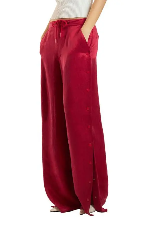 Cynthia Rowley Wide Leg Snap Pants - Red
