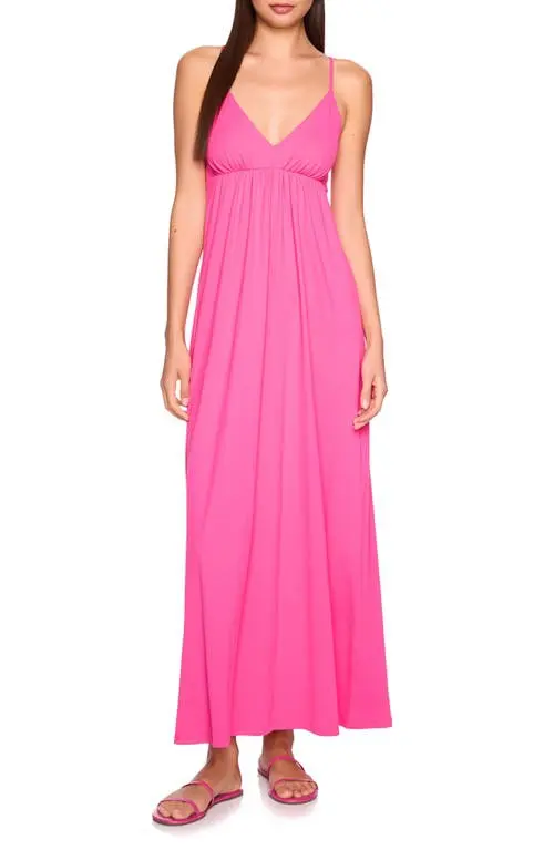 Susana Monaco V-neck Maxi Dress With Shirred Underbust - Boom