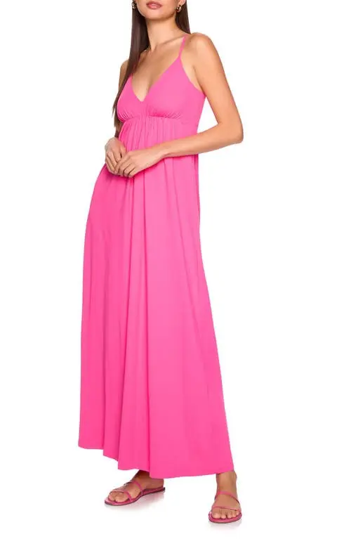 Susana Monaco V-neck Maxi Dress With Shirred Underbust