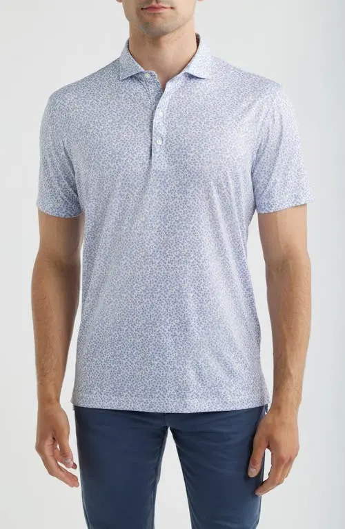 Johnnie-o Watercolors Floral Performance Jersey Polo - Viola