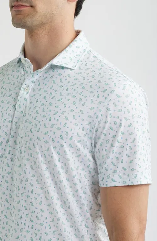 Johnnie-o Armadillo Print Performance Jersey Polo