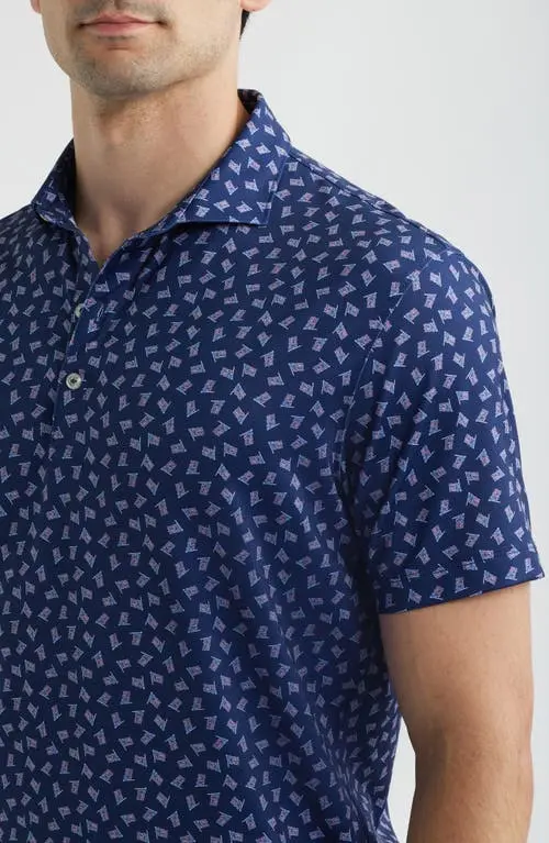 Johnnie-o Usa Flag Print Performance Jersey Polo