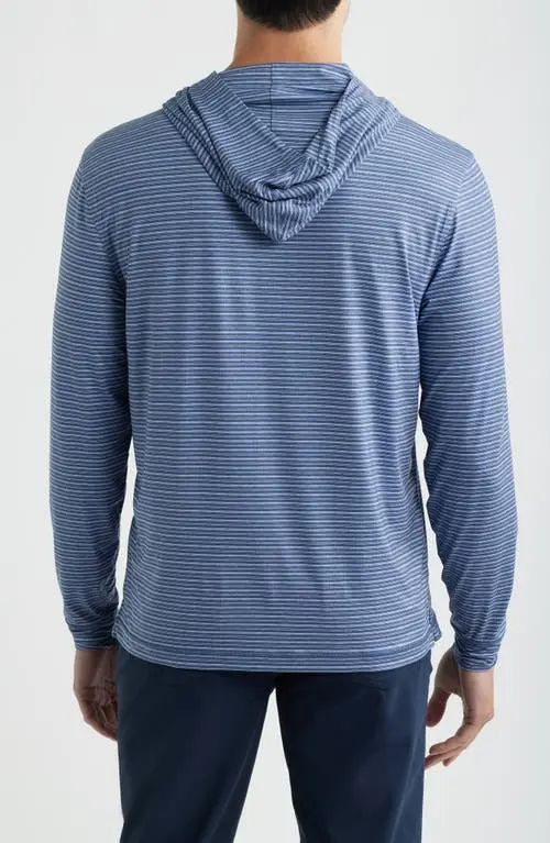 Johnnie-o Talon Stripe Upf 50+ Hoodie - Navy