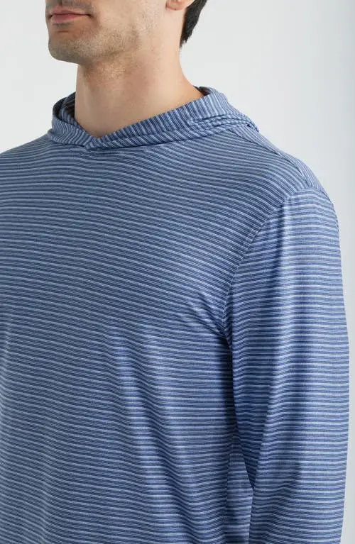 Johnnie-o Talon Stripe Upf 50+ Hoodie - Navy