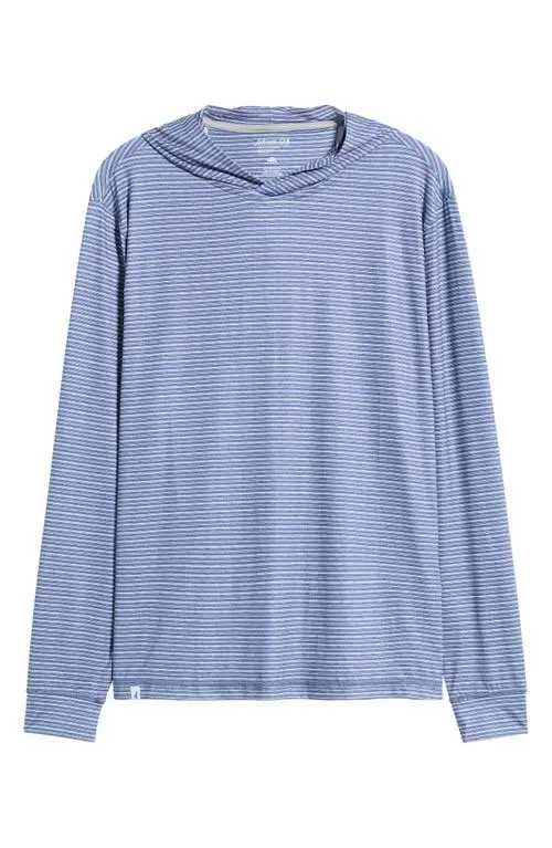 Johnnie-o Talon Stripe Upf 50+ Hoodie - Navy