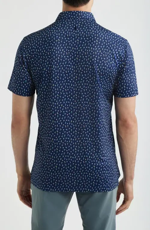 Johnnie-o Pop Tails Cocktail Print Performance Jersey Polo